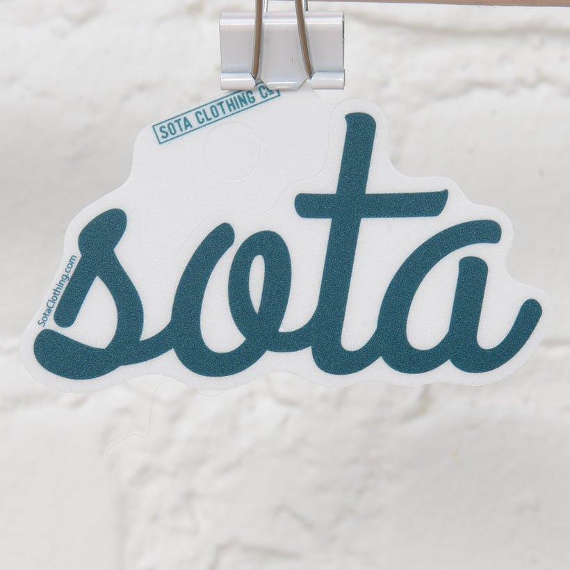 sota script cursive sticker – sota clothing